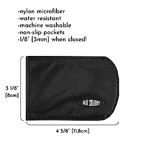 Big Skinny Men's RFID Blocking Curve Bi-Fold Slim Wallet, Holds Up to 20 Cards, Black