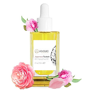 Japanese Tsubaki Oil - Best Face Moisturizer for Women. Face Oil for Gua Sha, Anti Aging, Hydrating Face Moisturizer and more! Facial Moisturizer for Women Anti Aging by Amaki (50ml)