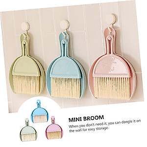 GOOHOCHY 3 Sets Desktop Fan Broom Mini Dustpan Mini Keyboard Mini Desk Corner Cleaning Dustpan Table Crumb Brush Mini Cleaning Broom Computer Broom Mini Dust Broom Clean Keyboard Dust Pan