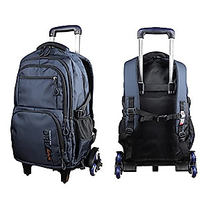 VILINKOU Rolling Backpack with Wheels Backpacks on Wheels for Boy and Girl, 18 inch Wheeled Backpack for School, Travel (Blue)