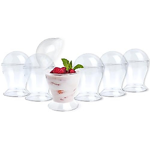 Elegant Clear Mini Gourmet Dish Set (Pack of 8) - 6 oz. - Premium Plastic Serving Bowls - Perfect for Parties, Gatherings & Everyday Dining
