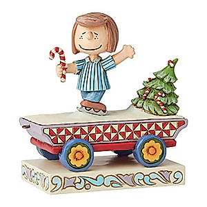 Enesco Peanuts by Jim Shore Peppermint Patty Train Car Figurine, 4.25 Inch, Multicolor