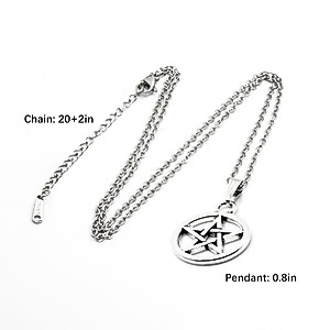 DALUNDREAMLI Gothic Pentacle Necklace - Handmade Charm Pendant for Women - Unique Pagan Jewelry with Stainless Steel Chain - Perfect Wiccan Gift