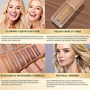 KIMUSE Soft Liquid Contour Stick, Glow Liquid Cream Bronzer, Weightless, Long-Wearing, Smudge Proof, Natural-Looking, Blendable, Bronzer Makeup
