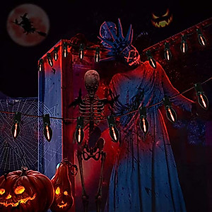 C7 Halloween String Lights - 25ft C7 Lights with 25 LED Transparent Black Purple Bulb(Plus 2 Extra Bulbs), Halloween Lighting Decor for Outdoor Use, Garden, Yard, Home, Party, Holiday, Black Wire