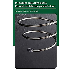 AKOAK Stainless Steel Hair Dryer Holder, Bathroom Wall Mounted Self-Adhesive Waterproof Hair Dryer Storage Holder - Suitable for Most Hair Dryers, Pack of 2