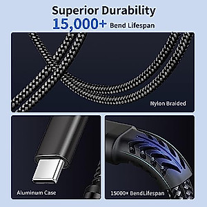 Enbiawit USB C to 3.5mm Headphone and Charger Adapter, 2-in-1 USB Type C to AUX Mic Jack Dongle Cable Compatible with Galaxy S23 Ultra S22 S21 S20 S20+ Note 20,for IPad Pro(Grey)