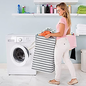 WISELIFE Laundry Hamper, 75L Large Collapsible Tall Laundry Basket with Handles, Water Resistant Freestanding Clothes Hamper, Storage Basket, Storage Bags for Clothes Toys, 24.4" (H),Grey