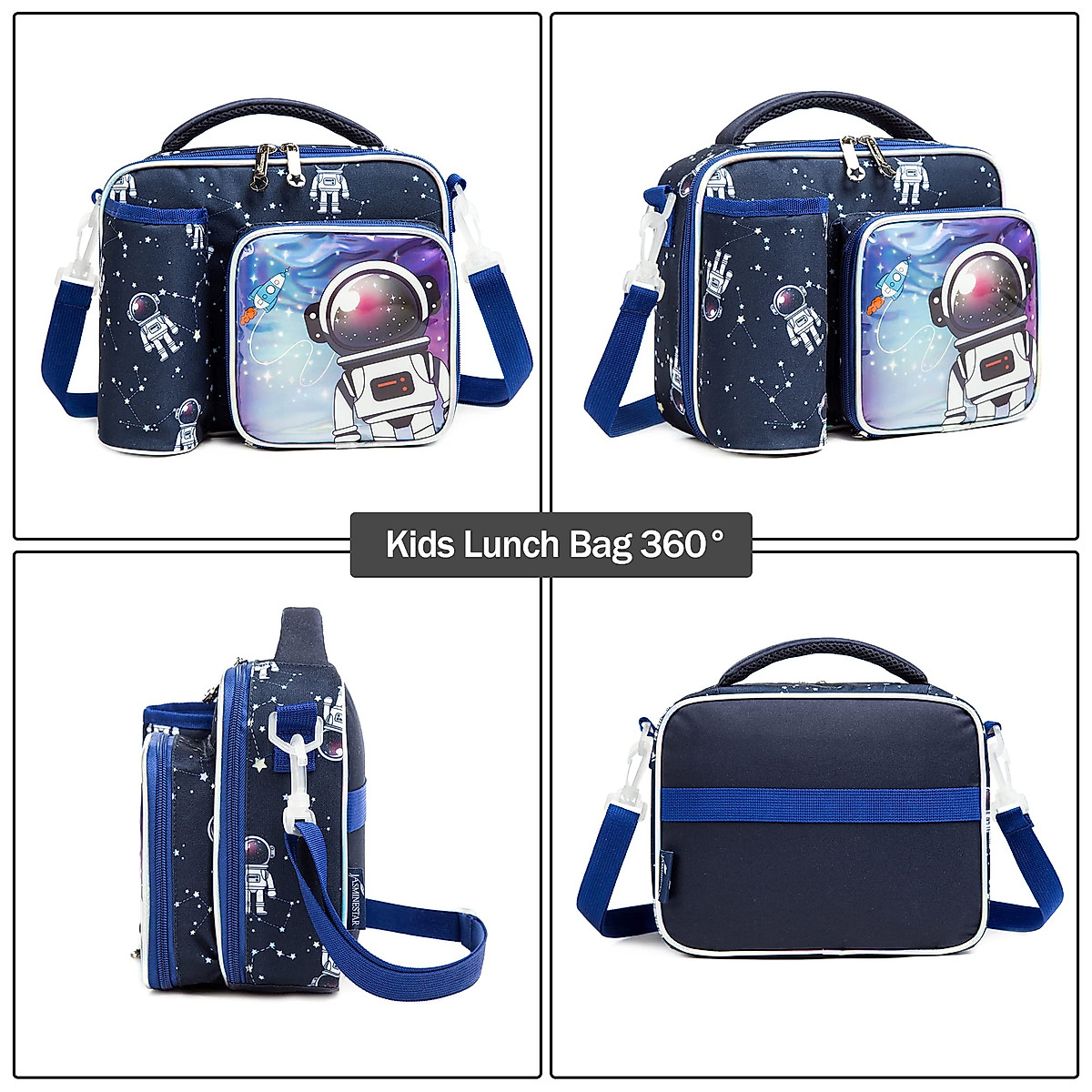 MOHCO Lunch Bag Kids Insulated Lunch Tote Bag for Boys and Girls with Adjustable Shoulder Strap and Durable Handle