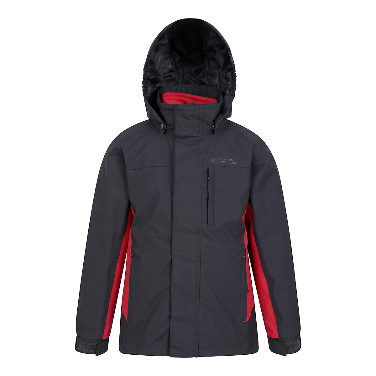 Mountain Warehouse Cannonball III Kids 3 in 1 Waterproof Jacket Grey Kids 7-8 Yrs (116-128 cm)