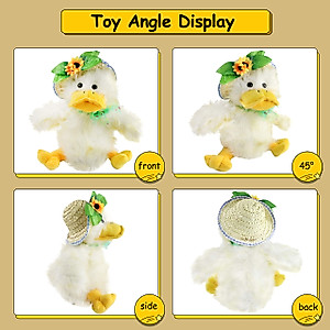 Houwsbaby Singing Teddy Bear Cowboy Stuffed Animal Gift for Kids Boys Girls Electronic Interactive Toy with Plush Pal Friend Blue Bird on Shoulder Easter Valentine's Day Christmas Birthday 12''