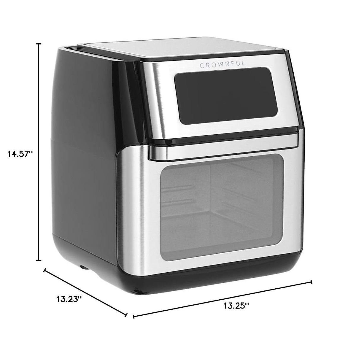 CROWNFUL Smart Air Fryer, 10.6 Quart Large WiFi Convection Toaster Oven Combo with Rotisserie & Dehydrator, Works with Alexa & Google Assistant, Accessories and Online Cookbook Included