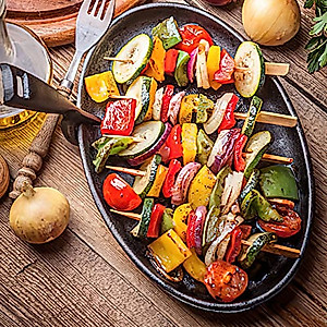 4 Inch Bamboo Skewers 100PCS Food Appetizer Toothpicks Wide Flat Paddle Bamboo Wood Picks for Cocktail, Marshmallow, Fruit, Grilling, Drink, BBQ, Barbecue, Yakitori Chicken, Fondue, Roasting