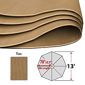 BenefitUSA Umbrella Cover Canopy 13ft 8 Rib Patio Replacement Top Outdoor-tan
