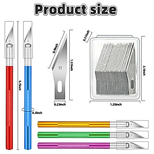 55 Pack Exacto Knife, Hobby Knife Set with 5 Craft Knives and 50 Precision Knife Blades(#11) for Art,Scrapbooking,Carving, DIY, Cutting, Stenciling by EGYPAMID