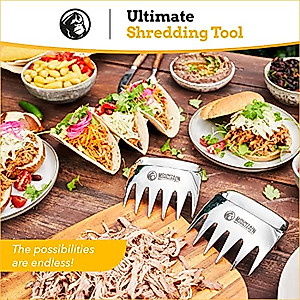 Meat Claws Meat Shredder for BBQ Best Pulled Pork Shredder Claw x 2 For Barbecue, Smoker, Grill (Solid Metal) Bundle with Meat Claws Meat Shredder for BBQ 5.91 x 4.72 x 1.18 inches