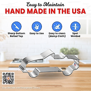 Convertible Car Cookie Cutter 4.5 in – Made in the USA – Foose Cookie Cutters Tin Plated Steel – Cookie Mold