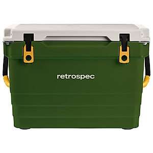 Retrospec Palisade Rotomolded 45 Qt Cooler - Fully Insulated Portable Ice Chest with Built in Bottle Opener, Tie-Down Slots & Dry Goods Basket - Large Beach, Camping & Travel Coolers - Coastal Blue