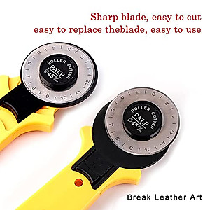 Break Leather Art Rotary Cutter Professional 45mm Rotary Fabric Cutting Machine, Ergonomic Soft Handle Rotary Drum Cutter for Cutting Quilted Fabrics and Crafts.