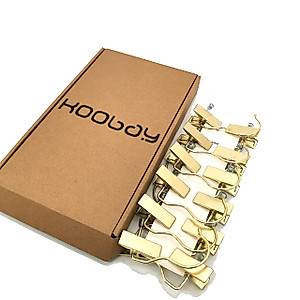 KOOBAY Boot Hangers 4.5" Metal Outfit Hanger Gold Hanging Clips for Gloves Shoes Laundry Hooks Hair Extension Wigs Clips Portable Home Travel Hangers for Hat, Towels, Bras, Socks 12Pack