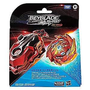 Beyblade Burst Pro Series Super Hyperion String Launcher  Pack, Right/Left Spin Beyblade Launcher with Spinning Top, Kid Toys for 8 Year Old Boys & Girls