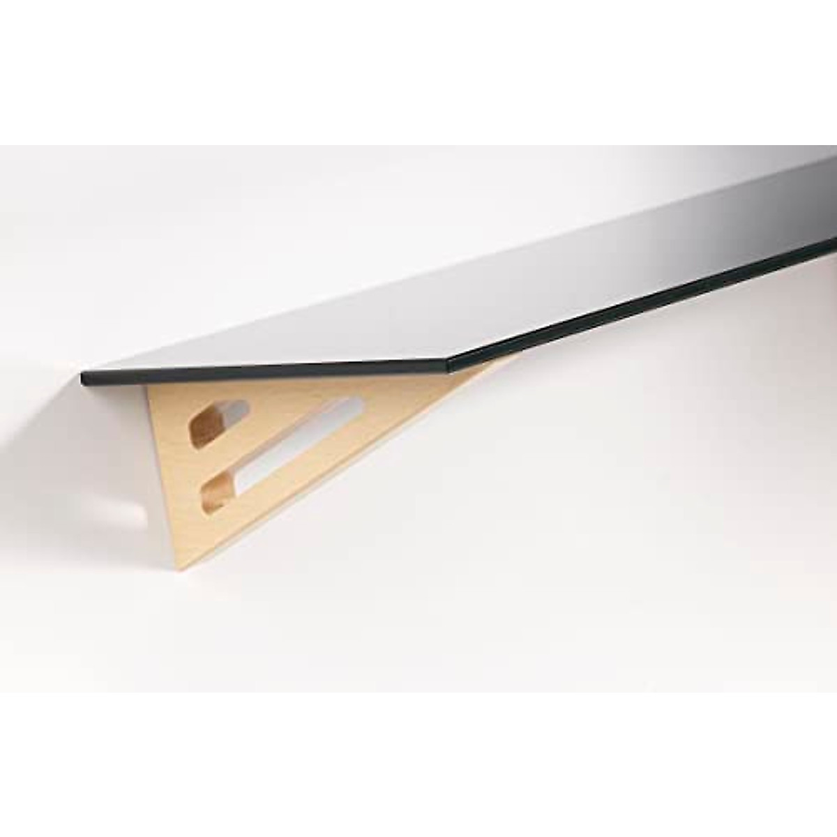 LTL Home Products Puzzle Black Sparkle Glass Wall Shelf Kit, 7" x 36", with Jet Beech Bracket