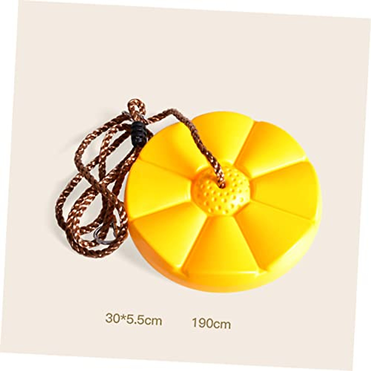 CLISPEED Round Swings for Kids Outdoor Toddler Swing Outdoor Indoor Swing for Kids Rope Tree Swing Childrens Swing with Petals Rope Ladder Swing Yellow Disc Swing Seat The Swing Daisy Toy
