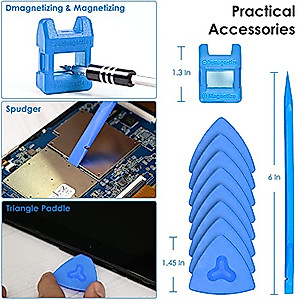 SHARDEN Precision Screwdriver set, 124 in 1 with 110 Bits Magnetic Screwdriver Kit, Professional Electronics Repair Tool Kit for Tablet, Computer, Laptop, PS4, PC, iPhone, Xbox, Game Console (blue)