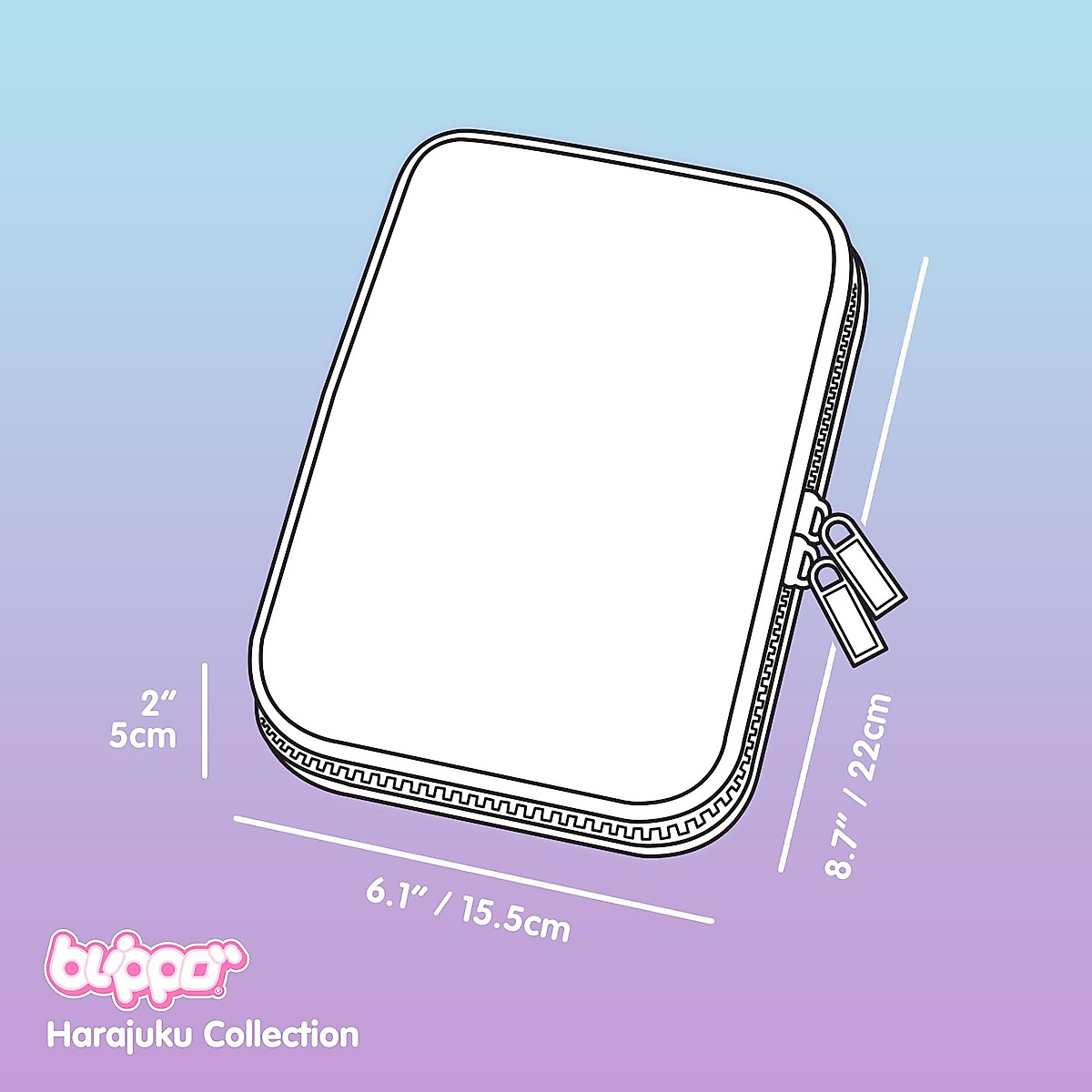 Blippo® Cute Pencil Case for Girls - Pink Pencil Case for School - Kawaii Pencil Case for Kids - Pencil Box for Girls’ School Stuff - Large Pencil Case Organizer Hard Shell - Kawaii School Supplies