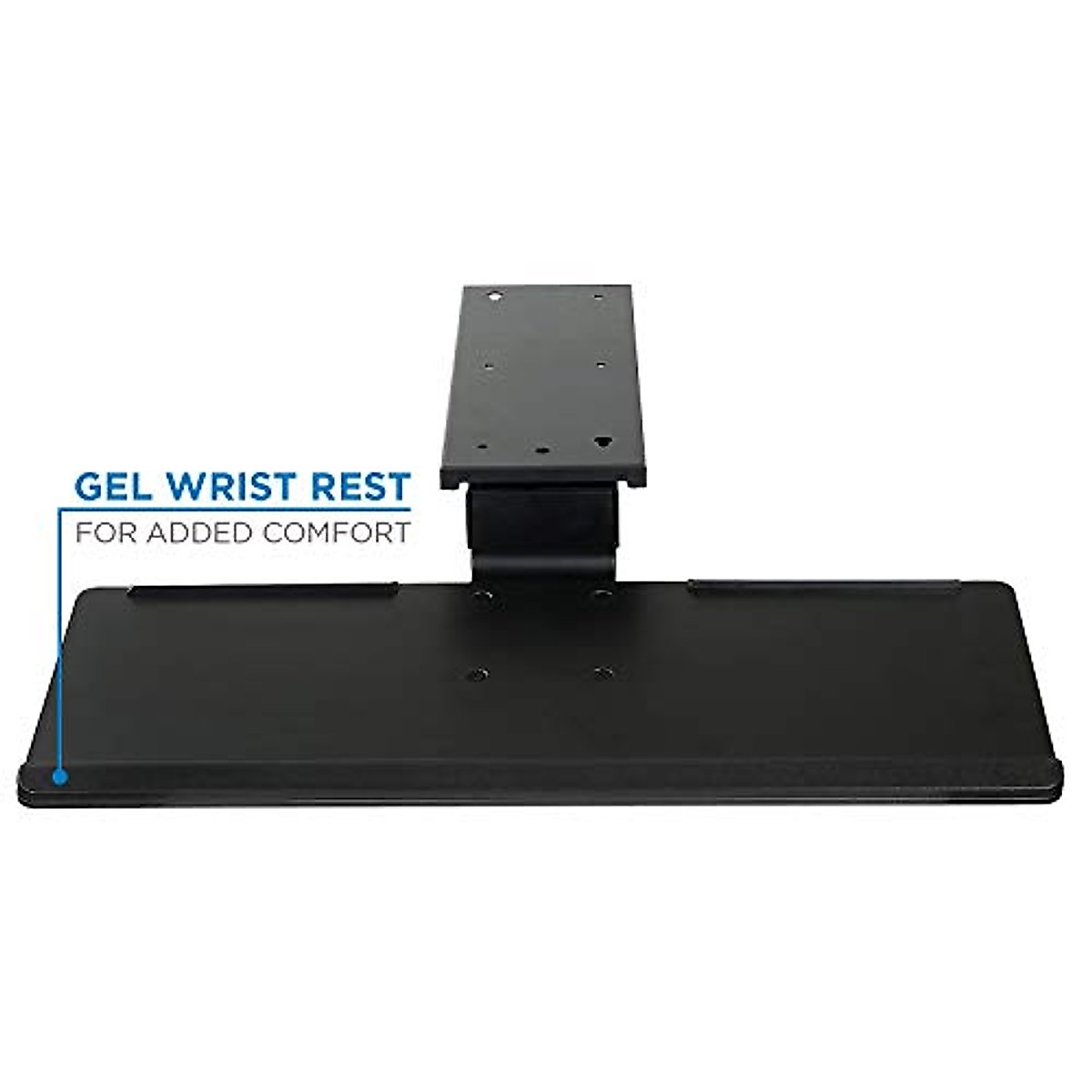 Mount-It! Under Desk Keyboard Tray and Mouse Platform, Ergonomic Computer Keyboard Drawer with Gel Wrist Pad, 17 inch Space Saving Track, Black (MI-7138)