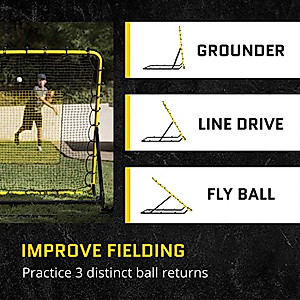 SKLZ Baseball and Softball Rebounder Net for Pitching and Fielding Training, 4 x 4.5 feet