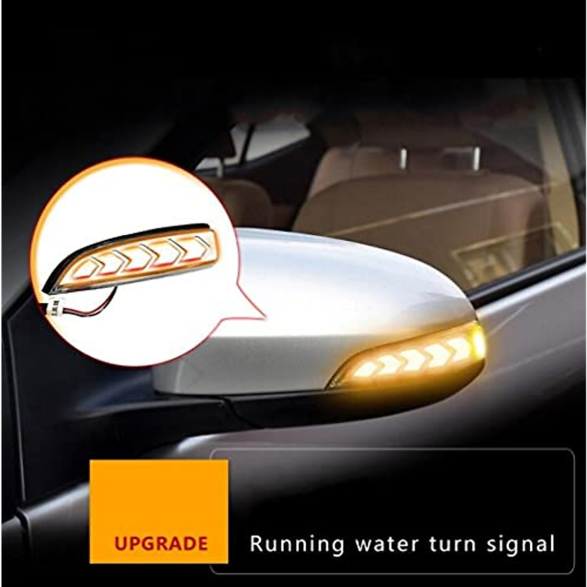 Auto-Tech 1 Pair Side Rearview Mirror Running Water Turn Signal Lamp Compatible For Toyota Verso 2016-2018 (Blue Light)