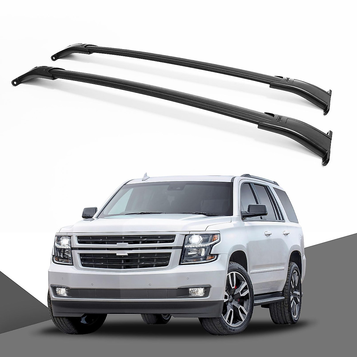 Lanbos Roof Rack Cross Bars Compatible with 2015-2020 GMC Yukon/Chevrolet Suburban & Tahoe/Cadillac Escalade, Max Loading 220lbs Aluminum Crossbar for Rooftop Cargo Bag Carrier Luggage