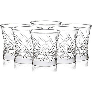 BOHEM'S Drinking Glasses for Water, Juice, Beer, Wine and Cocktails, Set of 6, Clear Tempered Glass Hand Cut Tumblers, Glassware Set for All Occasions (8 oz)