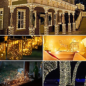 SIYOO Solar String Lights Outdoor 2 Pack LED Solar Powered Fairy Lights with 8 Lighting Modes Waterproof Decoration Copper Wire Lights for Garden Patio Gate Yard Party Wedding Indoor Bedroom