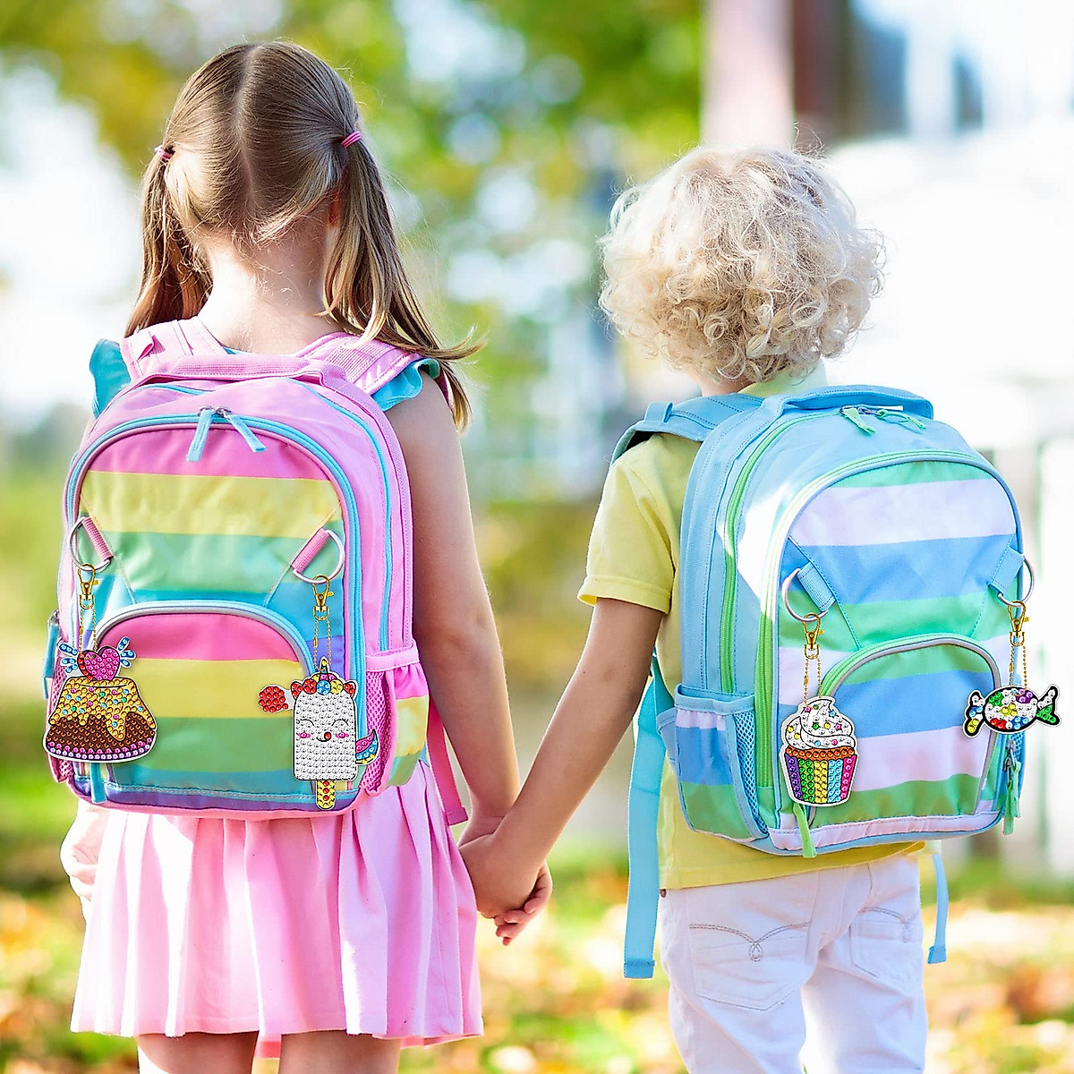 MTLEE 10 Sets Arts and Crafts for Kids Ages 8-12 5D Diamond Painting Keychain Kits Gem Art Kits for Girls Crafts Gem Painting Kits Diamond Art Gift Idea for Age 4, 5, 6, 7, 8, 9, 10-12 (Sweets)