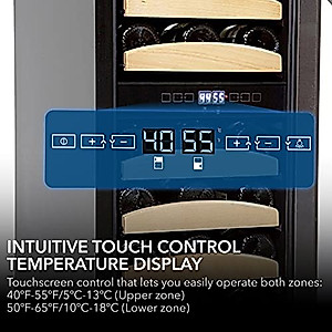 Whynter BWR-281DZ 28 Bottle Dual Temperature Zone Built-in Wine Refrigerator