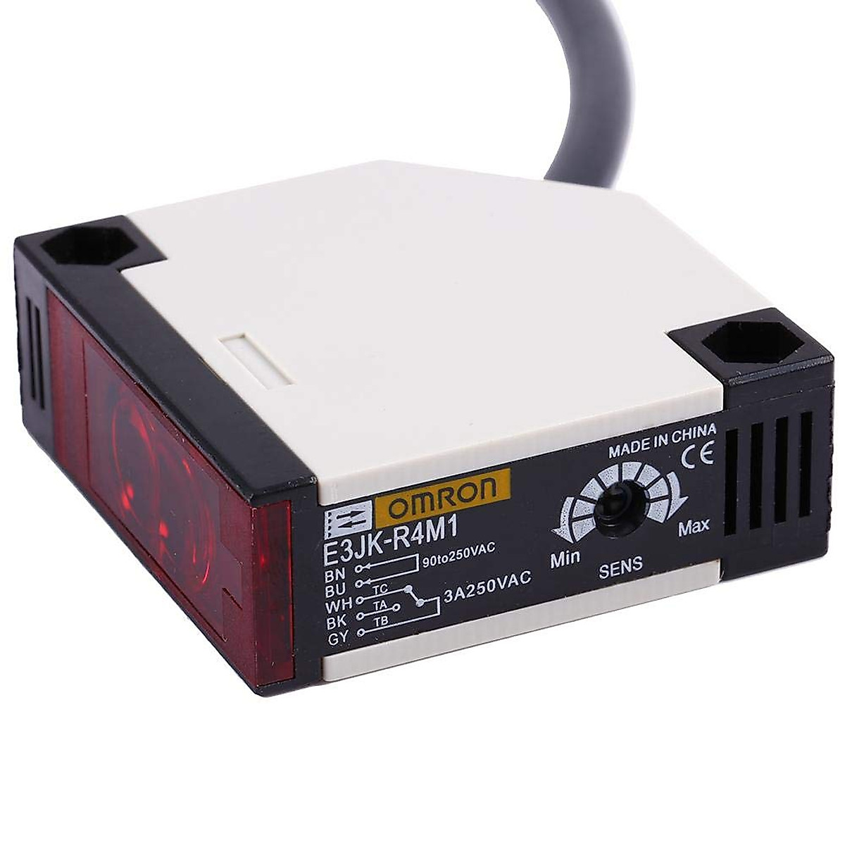 Indoor Outdoor Wall Mounted Photoelectric Sensor Switch AC 90-250V 3A E3JK-R4M1 Retroreflective Photoelectric Beam Sensor Proximity Switch Sensor