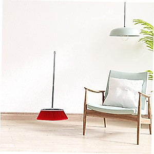 HAWILLOSCH Cleaning Btush Hair Cleaning Broom Long Handle Broom Soft Home Cleaning Supplies Floor Sweeping Broom Office Garbage Cleaner Floor Sweeper Broom Kitchen Broom Red Stainless Steel
