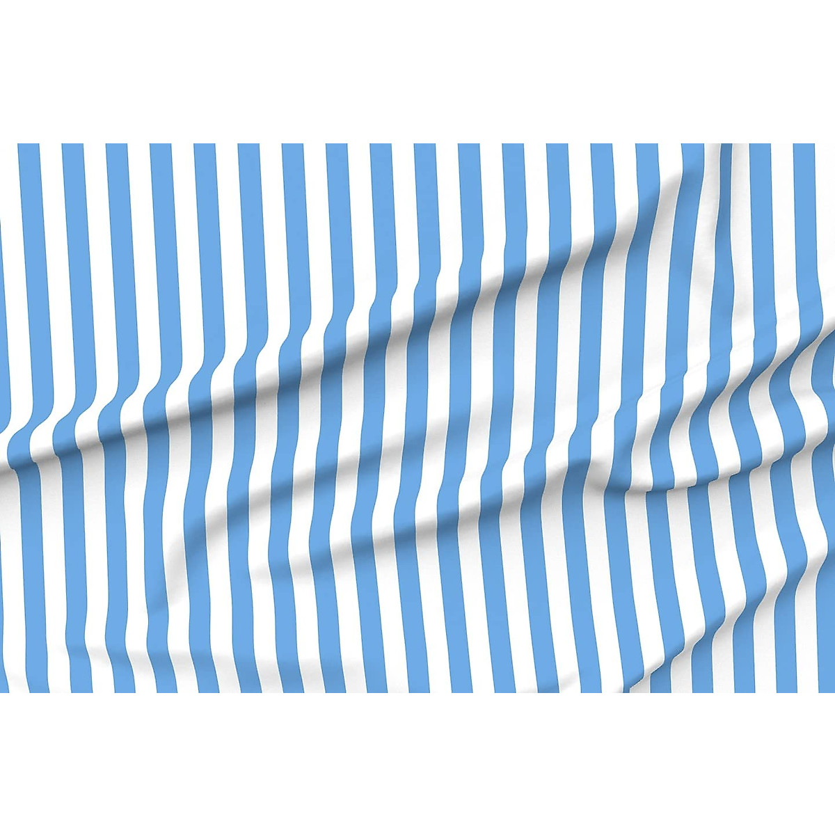 Spoonflower Fabric - Coastal Beach Blue White Cabana Hut Tent Stripes Retro Large Scale Printed on Basketweave Cotton Canvas Fabric by The Yard - Upholstery Home Decor Bottomweight