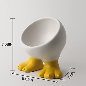 Relexome Easter Cute Duck Candy Servers Bowl Foot Key Bowl Animal Candy Dish Decorative Bowl for Entryway Table Office Home Decor, Small Pedestal Ceramic Fruit Bowl,Cookie Snack Footed Key Tray,7 Inch
