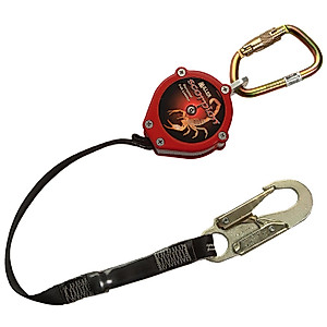 Miller by Honeywell Scorpion 9-Foot Personal Fall Limiter with Twist-Lock Carabiner & Locking Snap Hook, 310 lb. Capacity (PFL-2-Z7/9FT), Red
