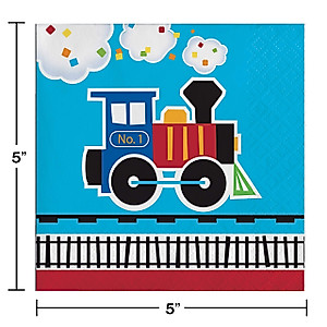 Train Party Supplies - Choo Choo Birthday Paper Plates and Napkins (48 Pieces)