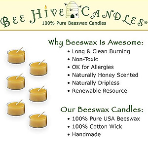 Bee Hive Candles 100% Pure Beeswax Tea Light Candles (24-Case)