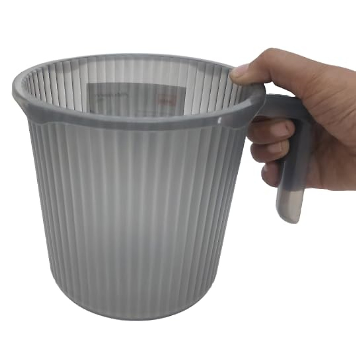 ADHAATA Homely Bathing Mug Certified Bath Water Mug Capacity 1.5Litre Ribbed Design BPA Free Camping Mug Dabba Bathroom Mug Cup - Assorted Colors