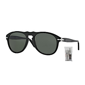Persol PO0649 95/31 52MM Black/Green Aviator Sunglasses for Men + BUNDLE With Designer iWear Eyewear Kit