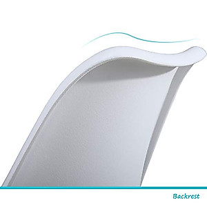 GOTMINSI Set of 2 Modern Style Chair Dining Chairs, Shell Lounge Plastic Chair with Natural Wood Legs (White)