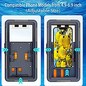 Universal Diving Underwater Case for Photo iPhone 14/13/12 Case Samsung Galaxy S22/S21, 50ft/15m Waterproof Swimming Snorkeling Protective Housing Orange
