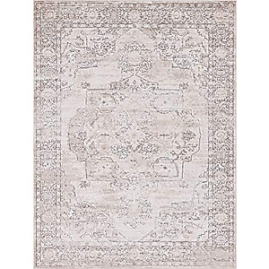 Rugs.com Oregon Collection Rug – 9' x 12' Ivory Low-Pile Rug Perfect for Living Rooms, Large Dining Rooms, Open Floorplans