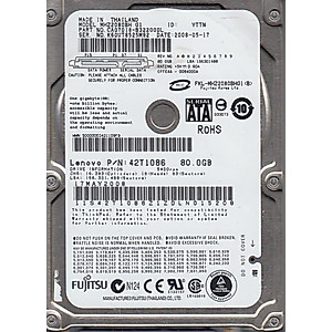 MHZ2080BH G1, PN CA07018-B322000L, Fujitsu 80GB SATA 2.5 Hard Drive